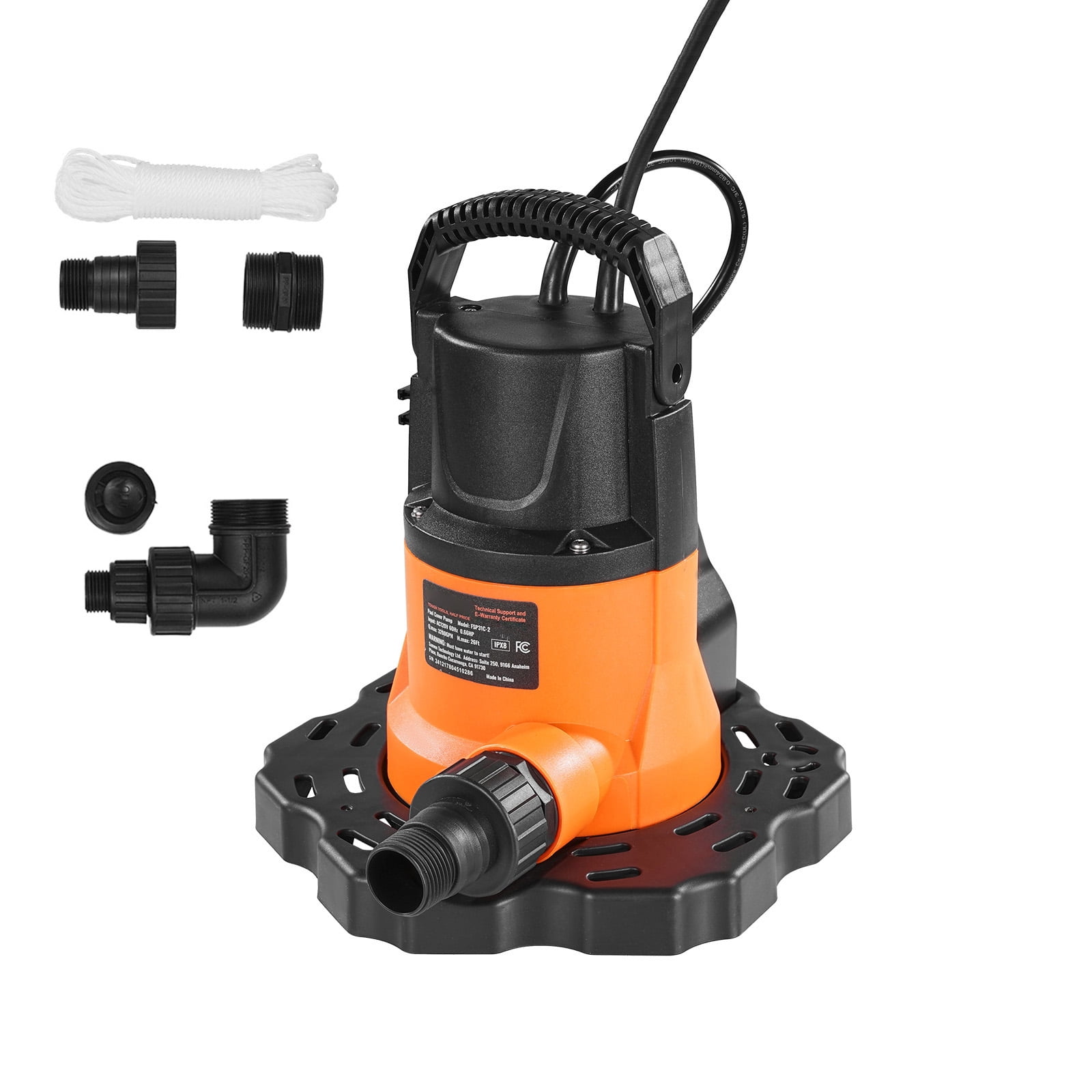 KFFKFF Pool Cover Pump, Automated, 0.66 HP 3200 GPH, 120V Submersible ...