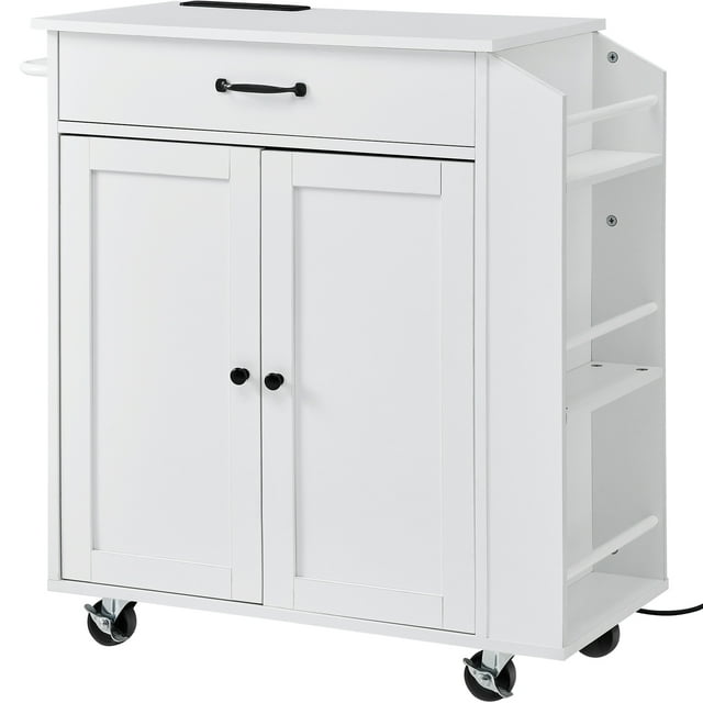 KFFKFF Portable Cooking Cart, 32" Service Trolley with Storage ...