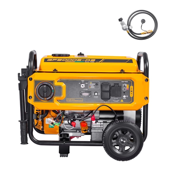 KFFKFF Portable Dual Fuel Generator, 4650W Peak Gasoline Power & 4130W ...