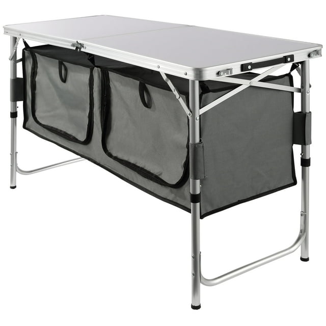 KFFKFF Portable Folding Cook Station Tables, Black - Walmart.com