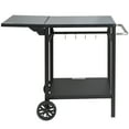 KFFKFF Portable Outdoor Cooking Cart, Dual-Shelf Design, BBQ Mobile ...