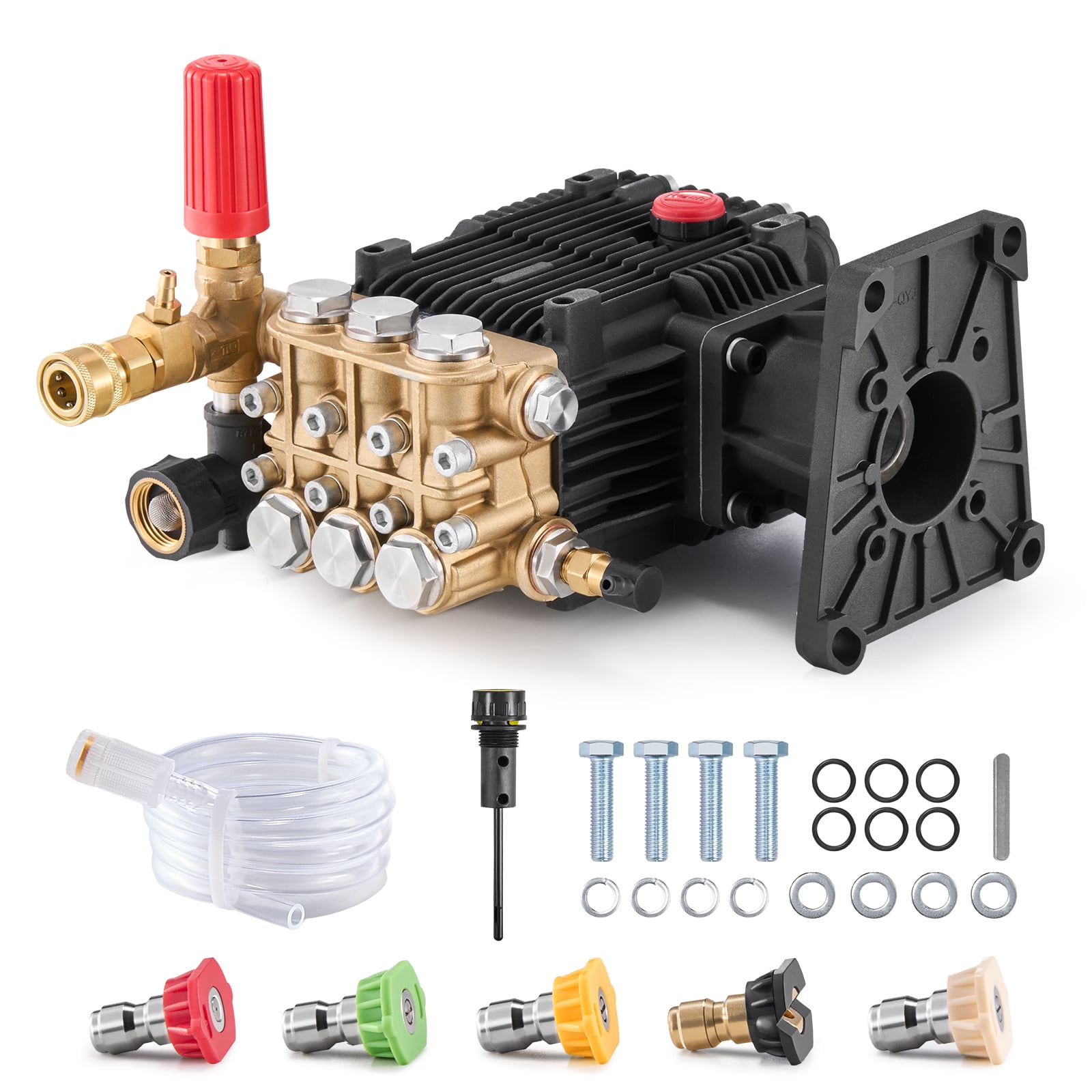 KFFKFF Power Washer Pump, Horizontal Triplex Plunger with 1" Shaft ...