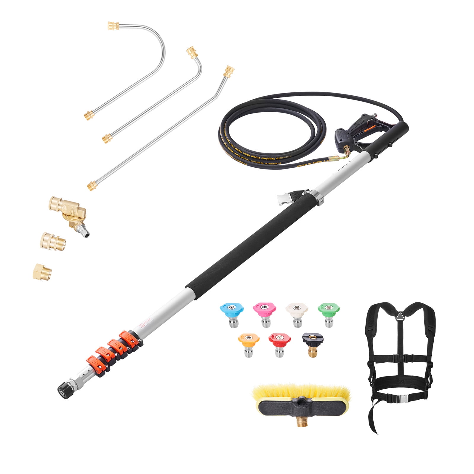 KFFKFF Pressure Washer Telescoping Wand, 24 ft, 4000 psi, Adjustable ...
