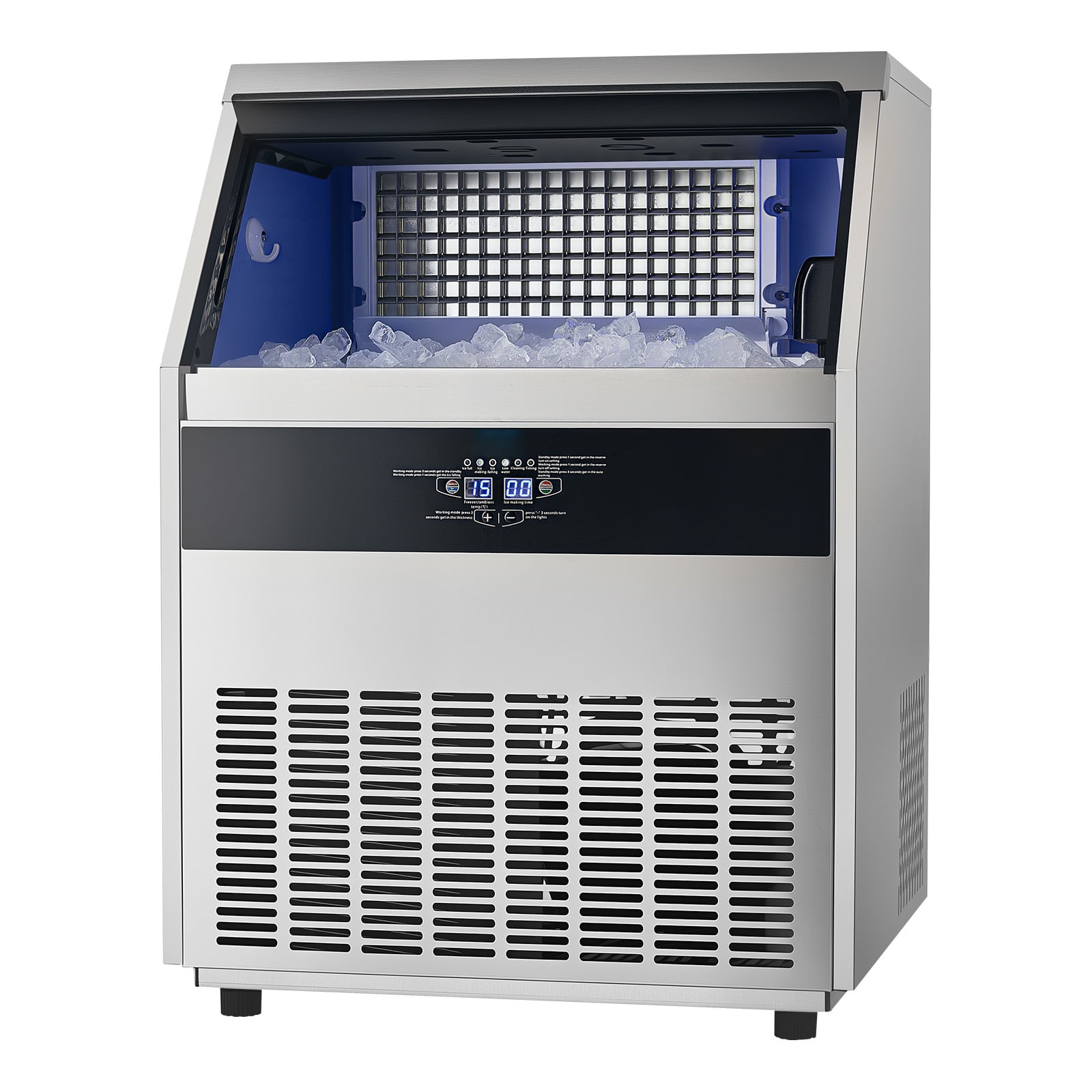 KFFKFF 265lbs/24H Commercial Ice Maker Machine Stainless Steel with ...