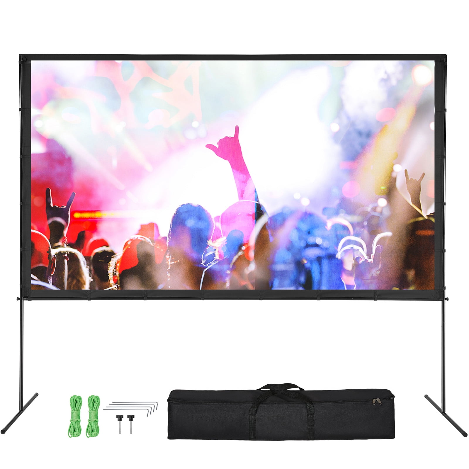 KFFKFF Projector Screen with Stand , 120 inch 16:9 4K 1080 HD Screen ...