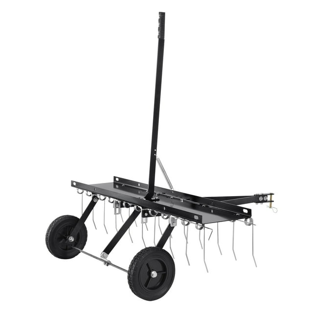 KFFKFF Pull-Behind Thatch Remover, 40-inch Thatch Eliminator with 20 ...