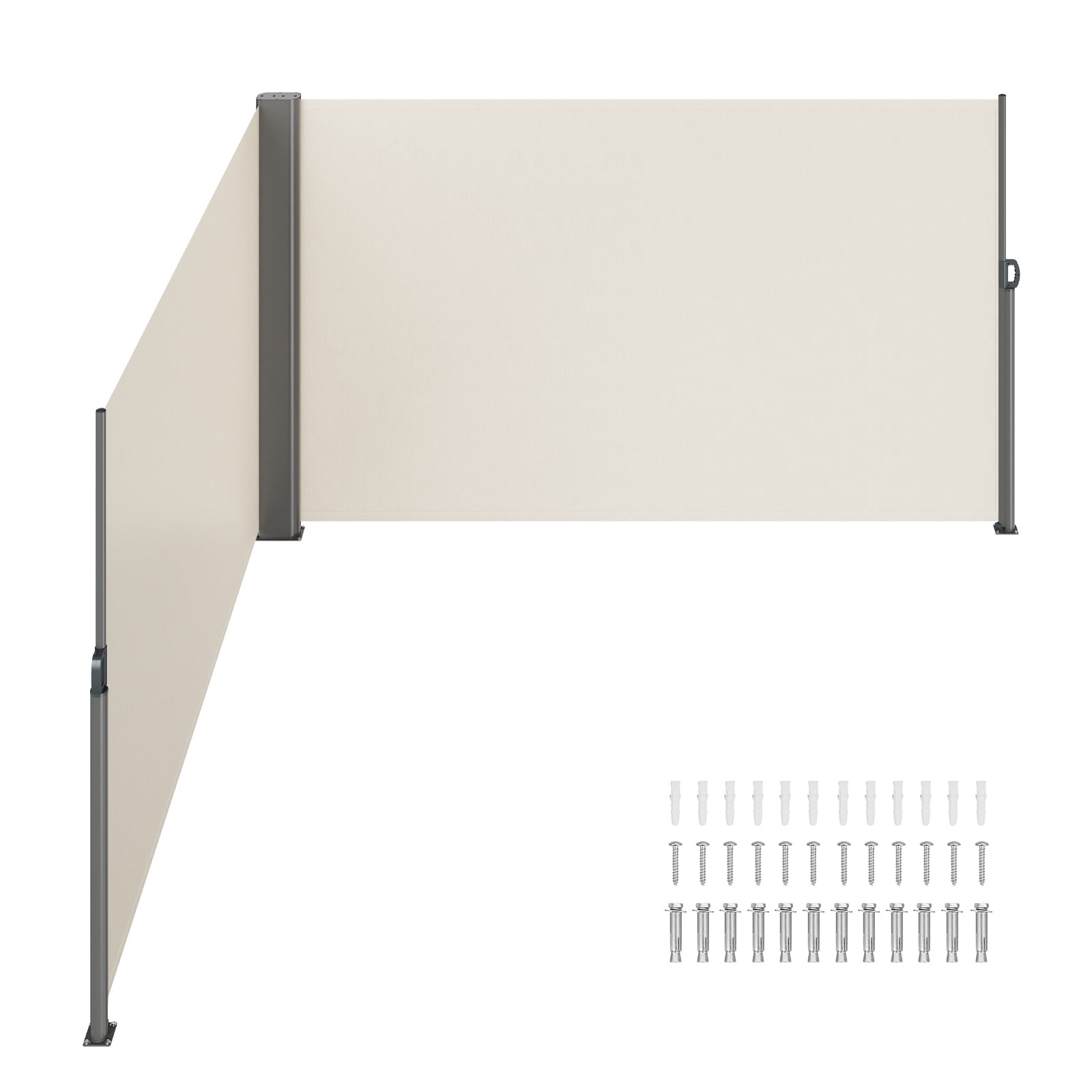KFFKFF Pull-Out Side Canopy, 63''x 236'' Aluminum Exterior Privacy ...