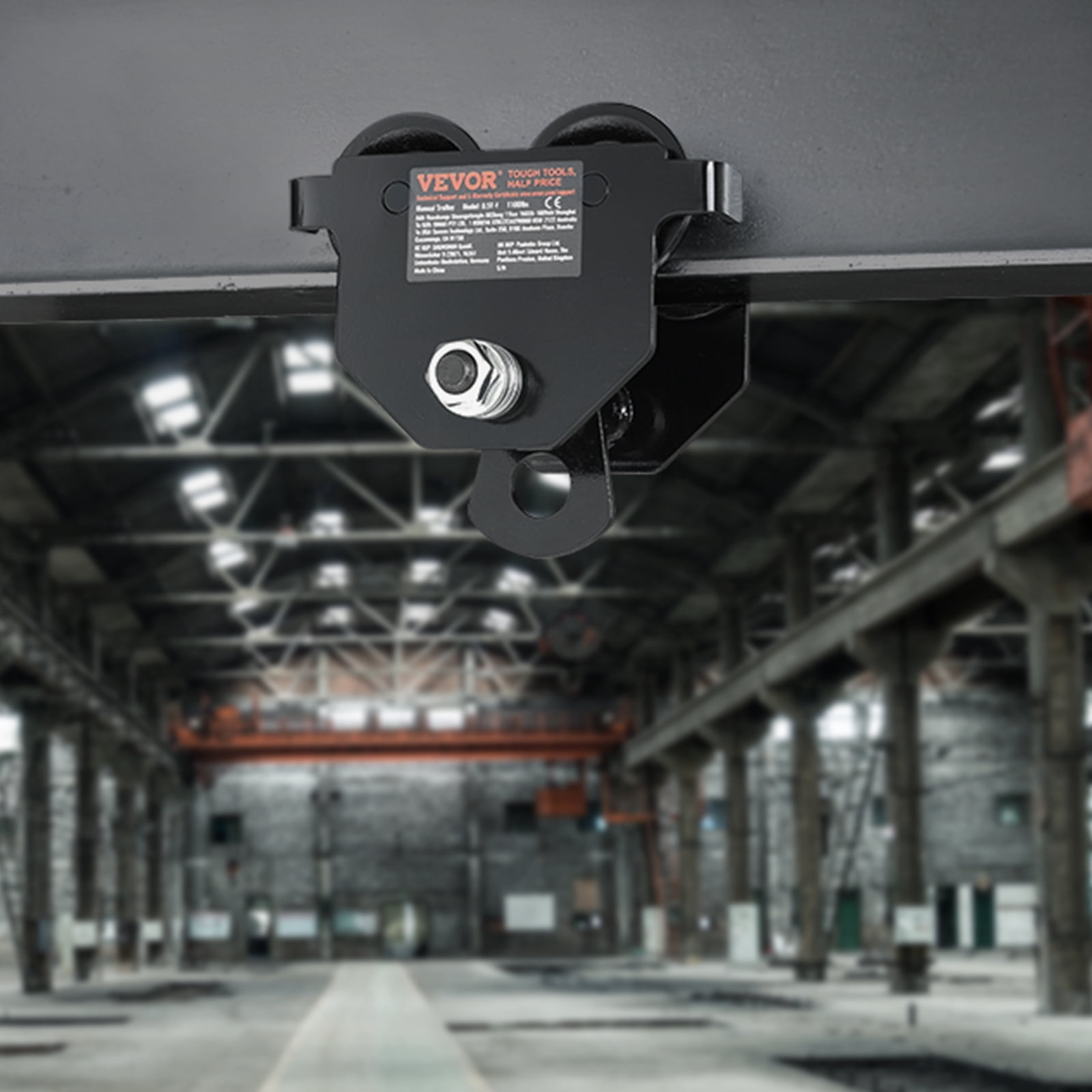 KFFKFF Push Beam Trolley Manual Trolley 1100 lbs/0.5Ton Load 2.5"-5.5 ...