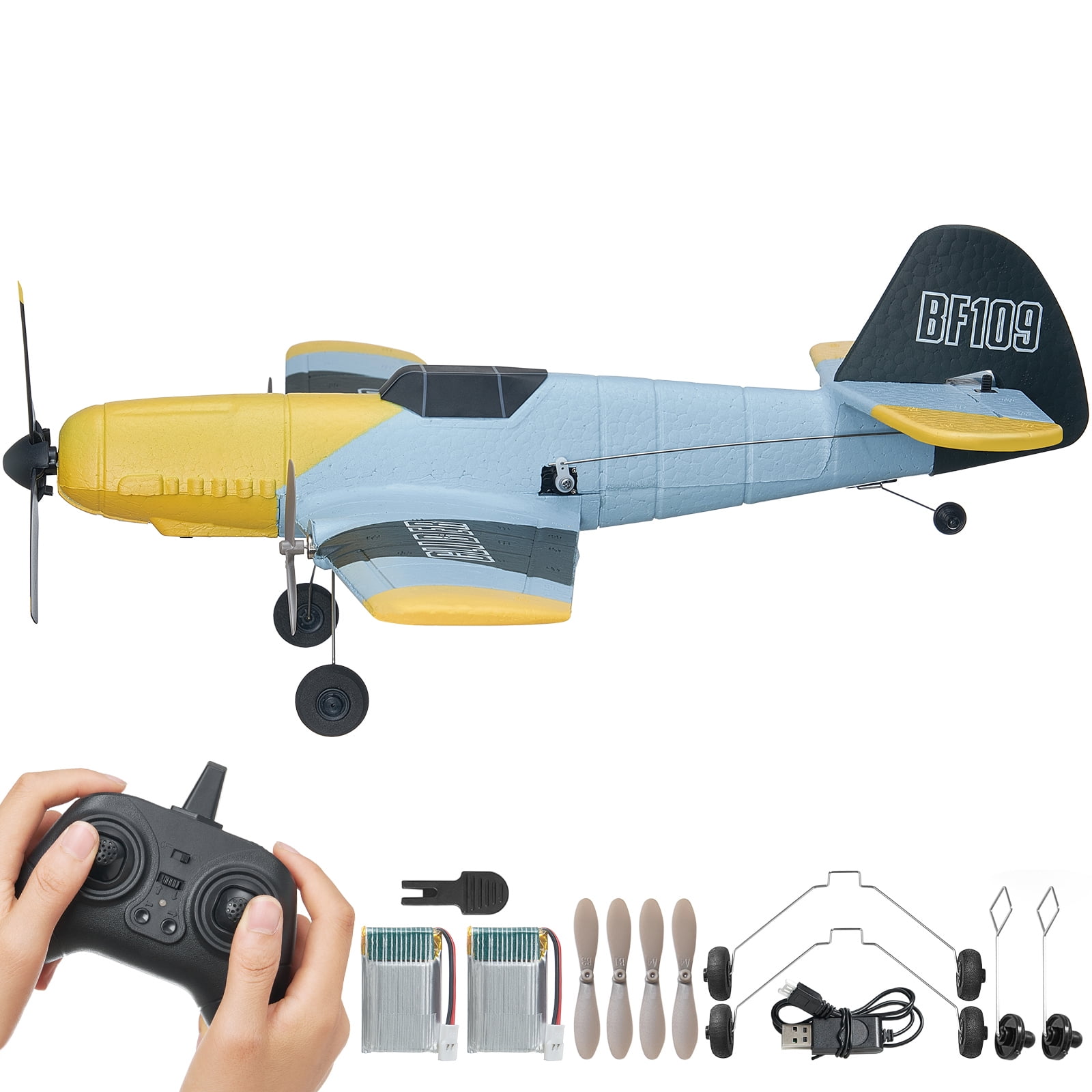 KFFKFF RC Aircraft, 2.4GHZ 3CH Remote Airplane with 6-Axis Gyro, Flight ...