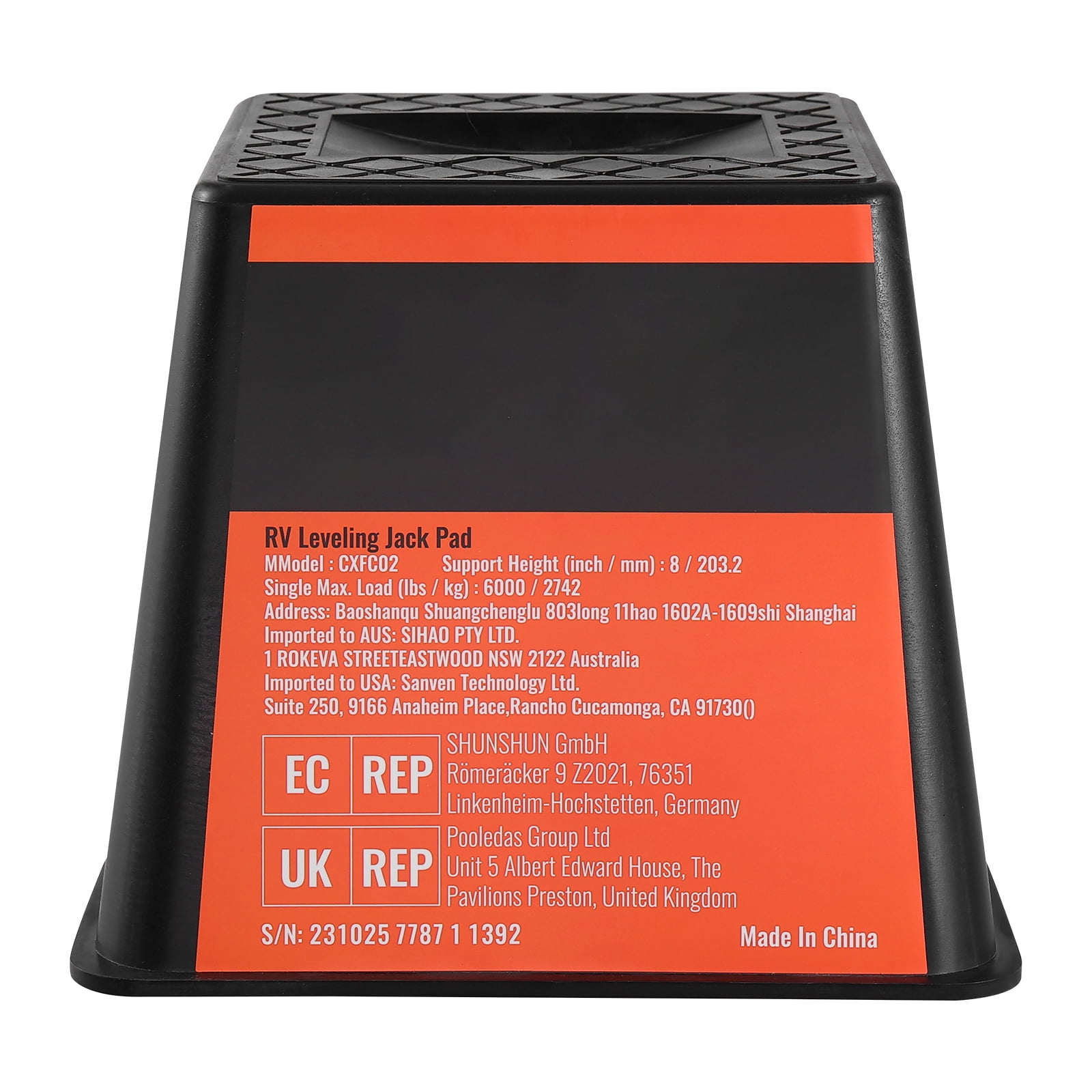 KFFKFF RV Support Block, 6000 lbs Load Capacity, Durable Polypropylene ...