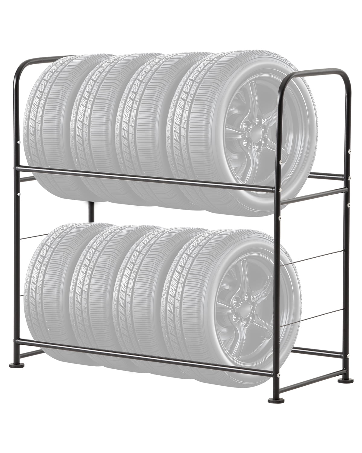 KFFKFF Rack for Tire Storage, Dual-Shelf Stand Accommodates 8 Regular ...