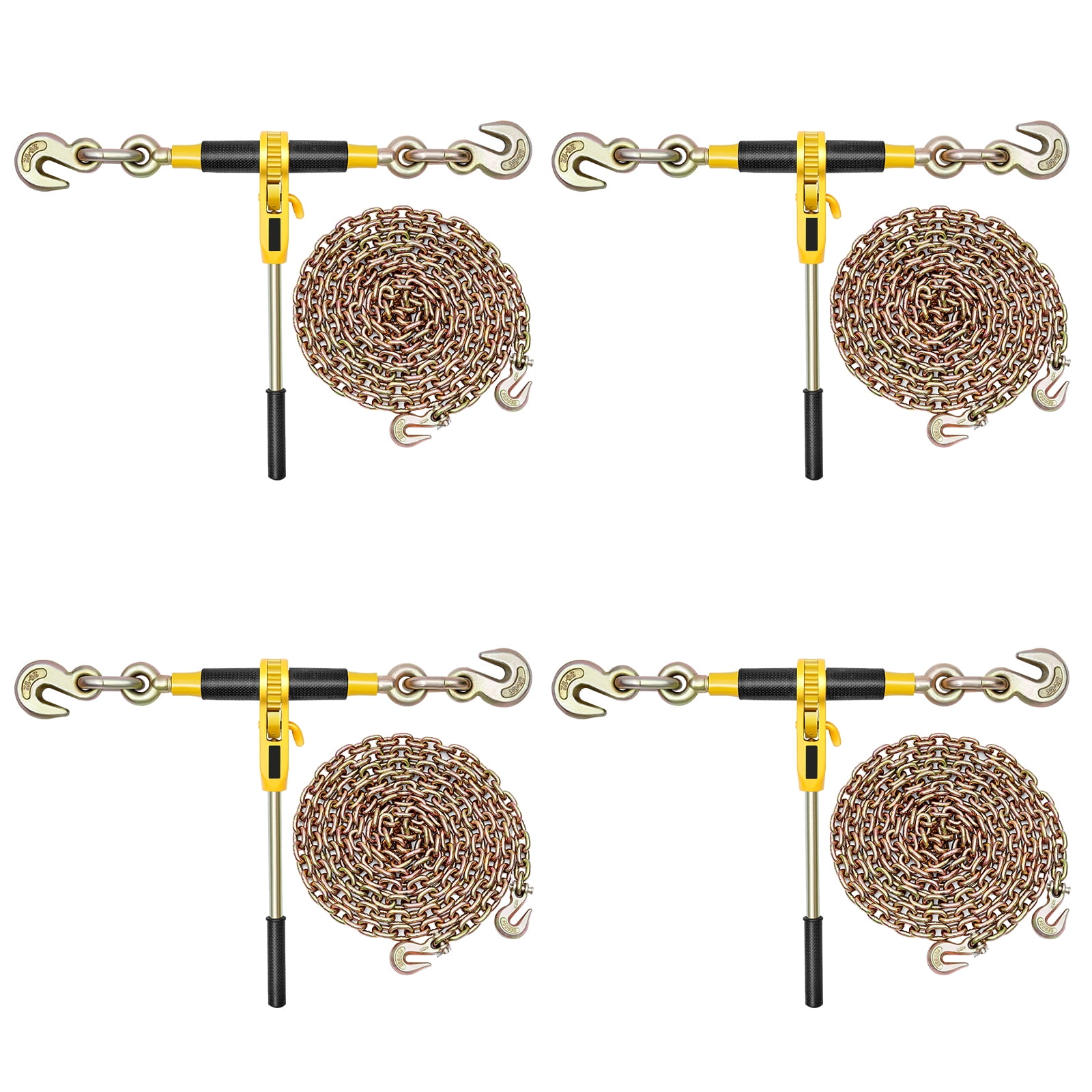 KFFKFF Ratchet Chain Binder, 3/8 in x 20 ft G80 Chains, 9200 lbs Load ...