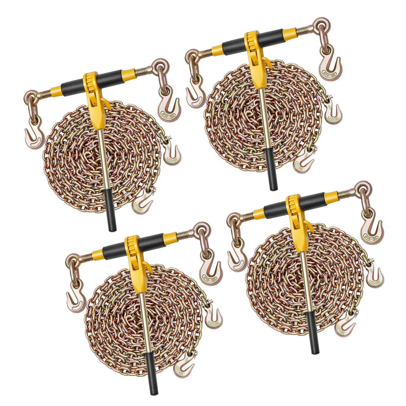 KFFKFF Ratchet Chain Binder Set, 5/16 in x 12.8 ft G80 Chains, 8000 lbs ...