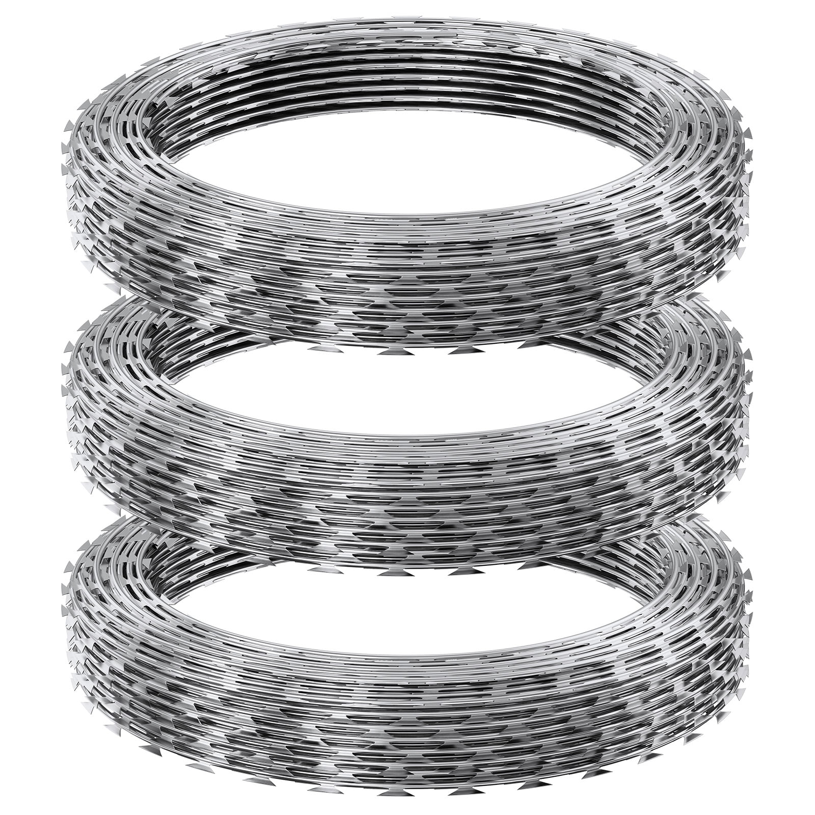 KFFKFF Razor Cables, 147 ft Razor Spiked Wire, 3 Bundles Razor Wire ...