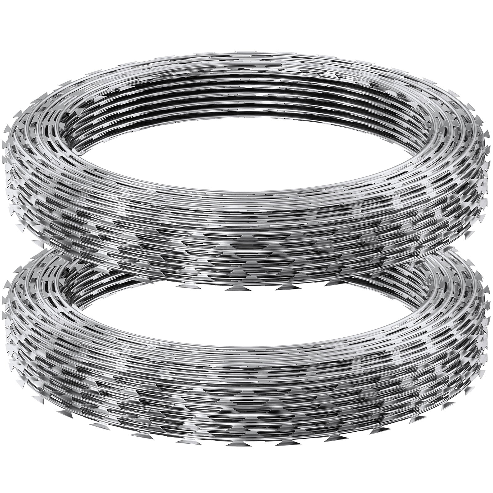 KFFKFF Razor Fencing, 98 ft of Galvanized Razor Ribbon, 2-Pack Razor ...
