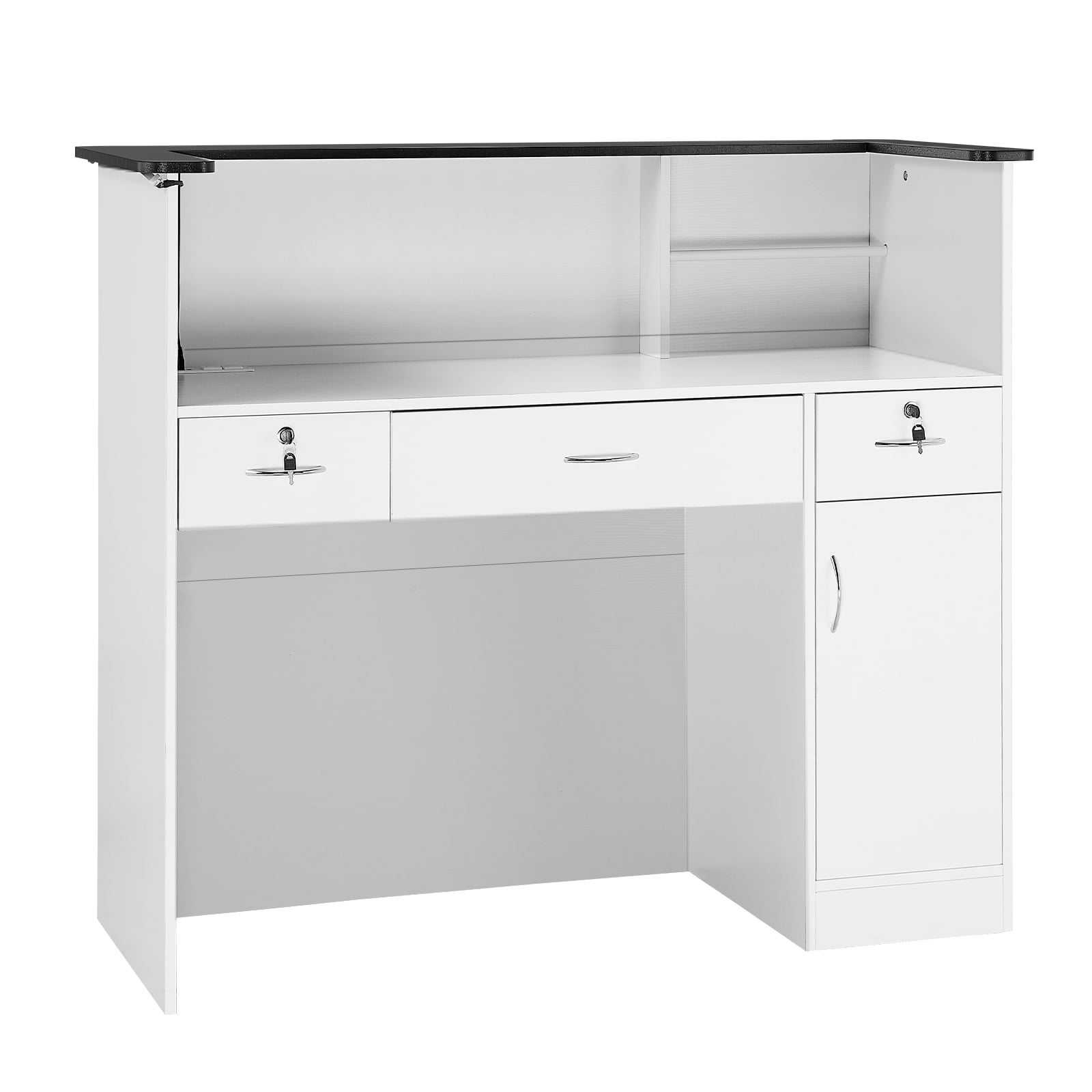 KFFKFF Reception Desk, 50-inch Rectangular Front Counter Table with ...