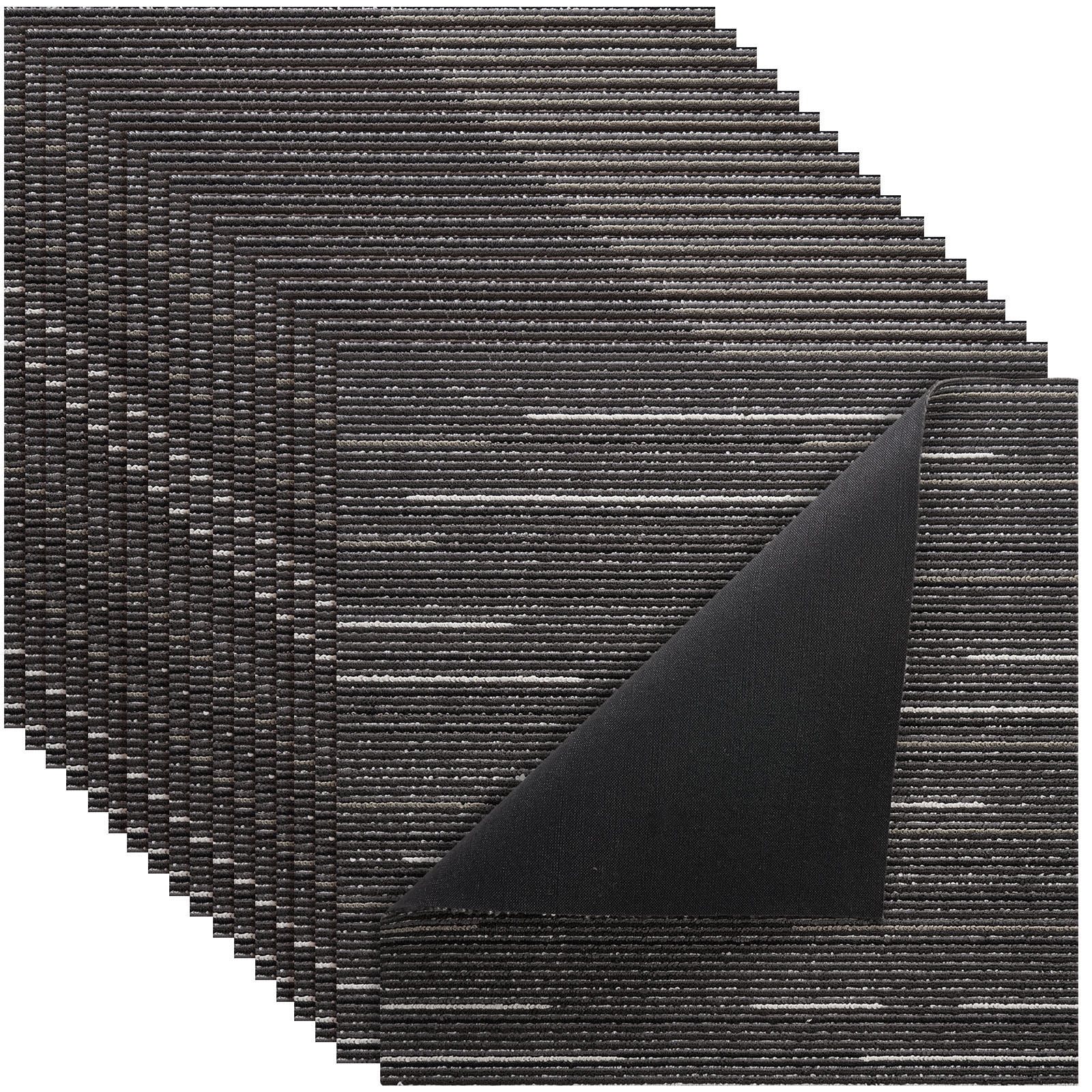 KFFKFF Reusable 24x24 Inch Carpet Tiles, 24 PCS Modular Square Rugs ...