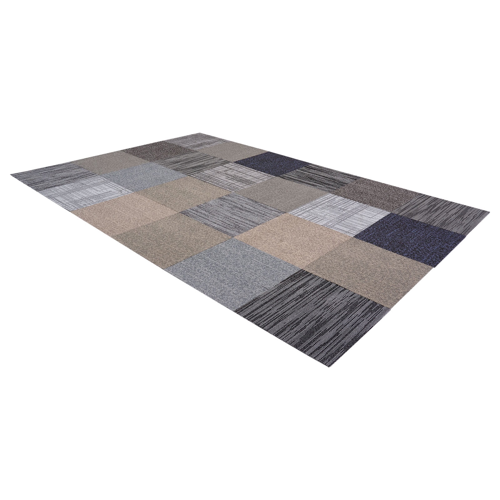 KFFKFF Reusable Carpet Tiles 20x20 inch,24 PCS Modular Square Rug,Soft ...