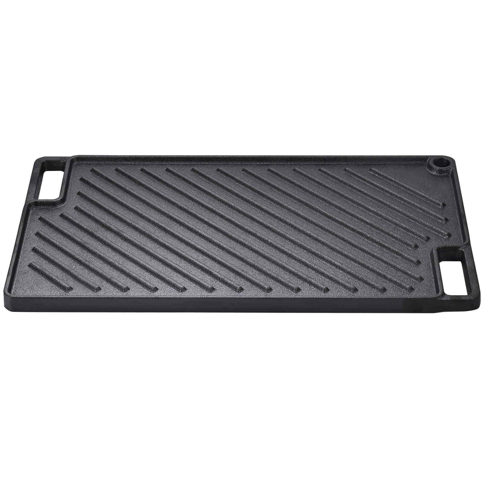 KFFKFF Reversible Cast Iron Grill and Griddle, 9.7"x16.7" Pre-Seasoned ...