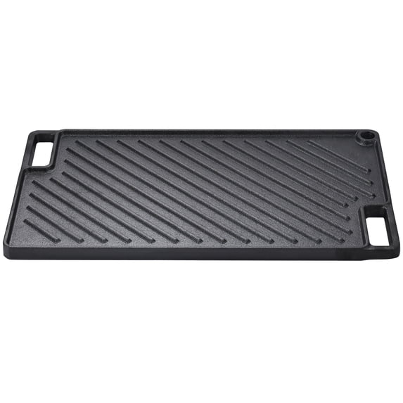 KFFKFF Reversible Cast Iron Grill and Griddle, 9.7"x16.7" Pre-Seasoned ...