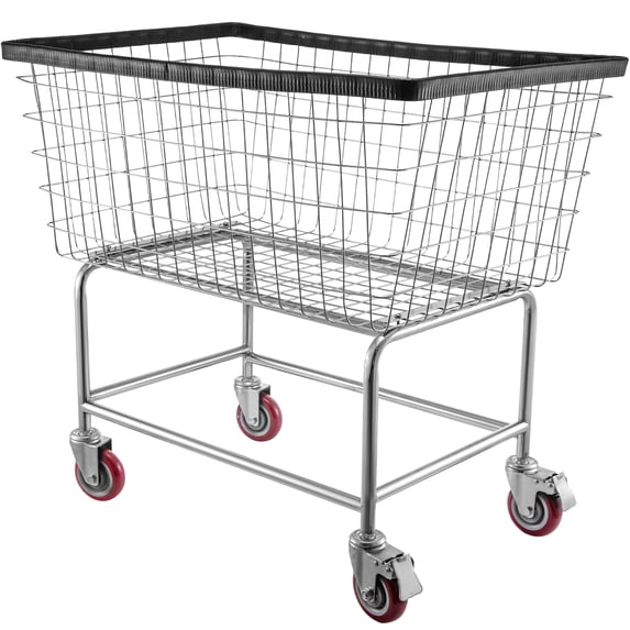 KFFKFF Rolling Laundry Cart, 4.5 Bushel Capacity, Steel Construction ...