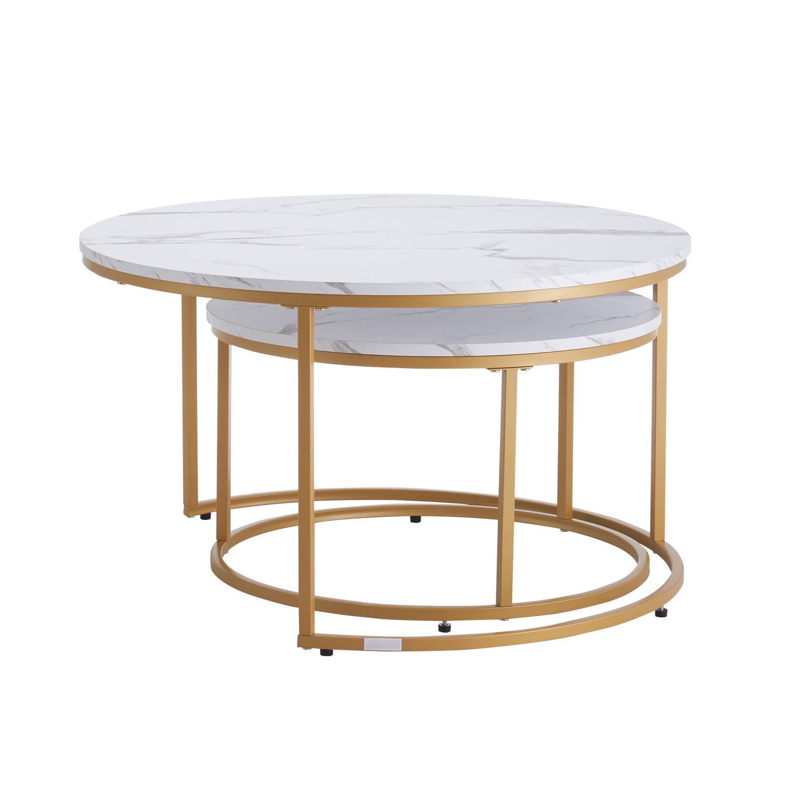 KFFKFF Set of 2 Nesting Coffee Tables, 31.5 in Round Design, Ideal for ...