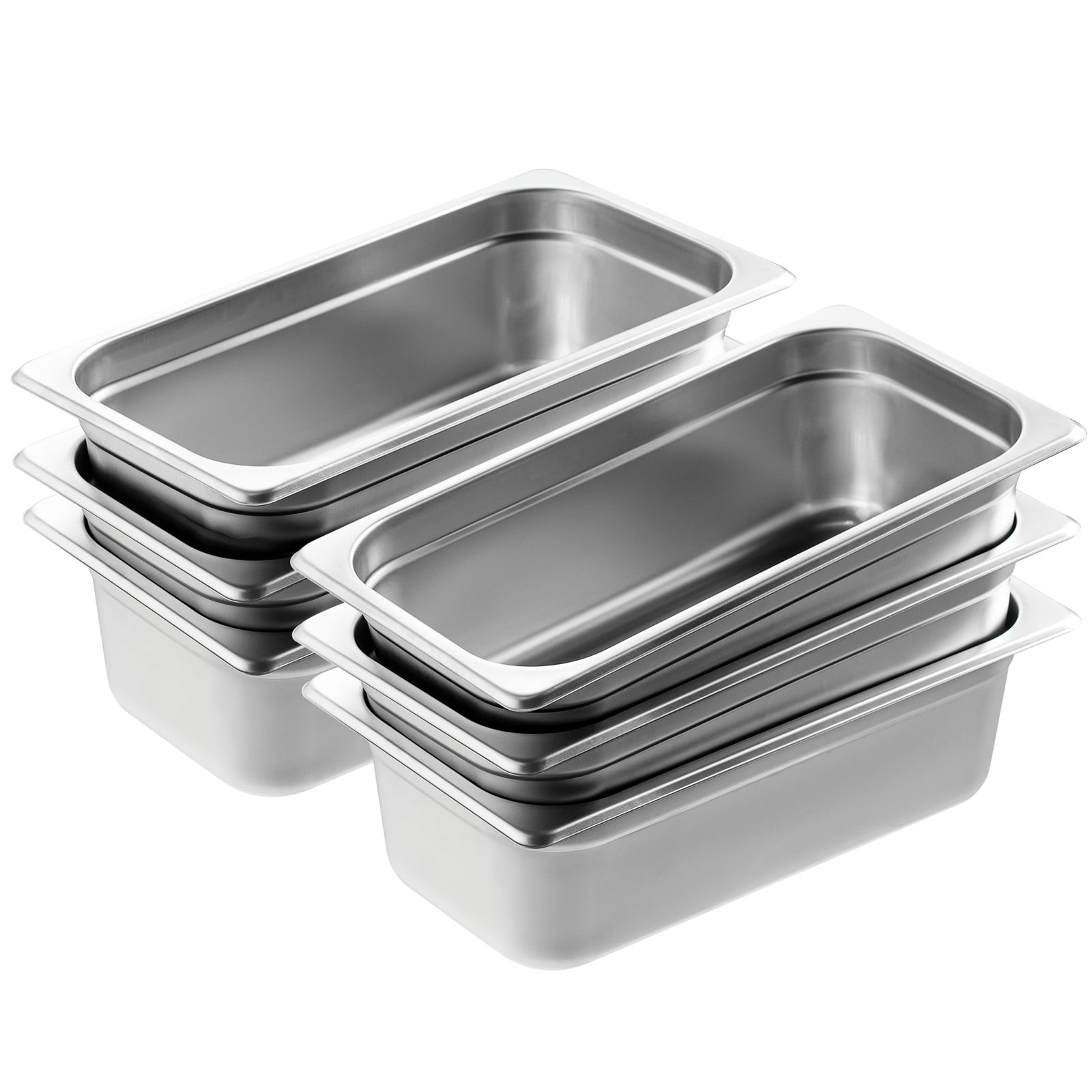 KFFKFF Set of 6 Hotel Pans, 1/3 Size with Anti-Jam Feature, 0.8mm ...