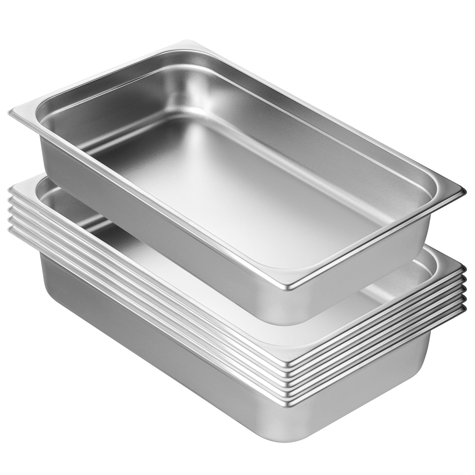 KFFKFF Set of 6 Hotel Pans, Full Size Anti-Jam Steaming Tray, 0.8mm ...