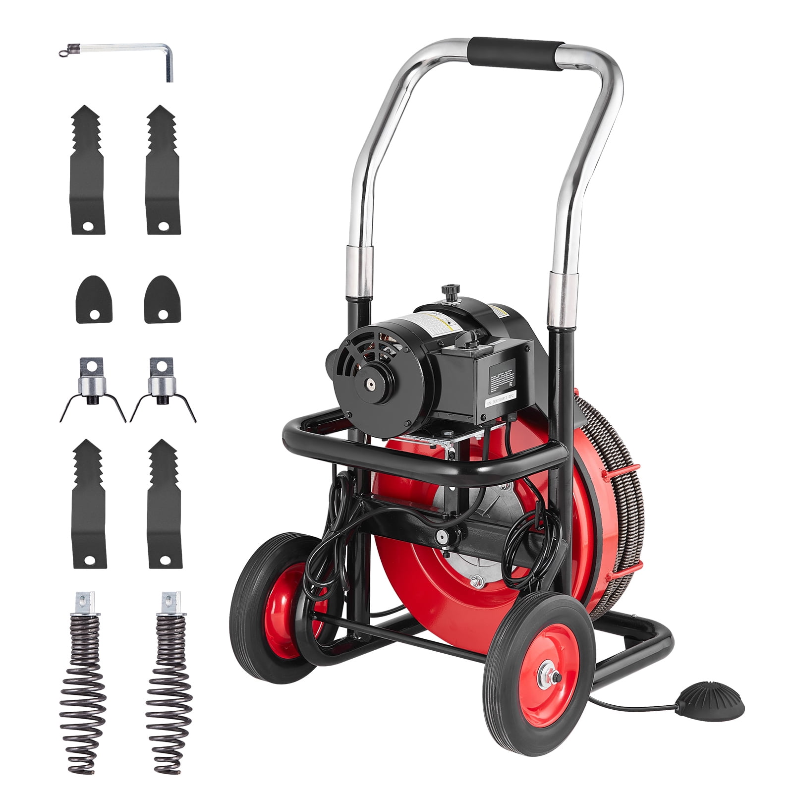 KFFKFF Sewer Snake Auger, 100FT x 1/2 Inch with Auto Feed, 550W ...
