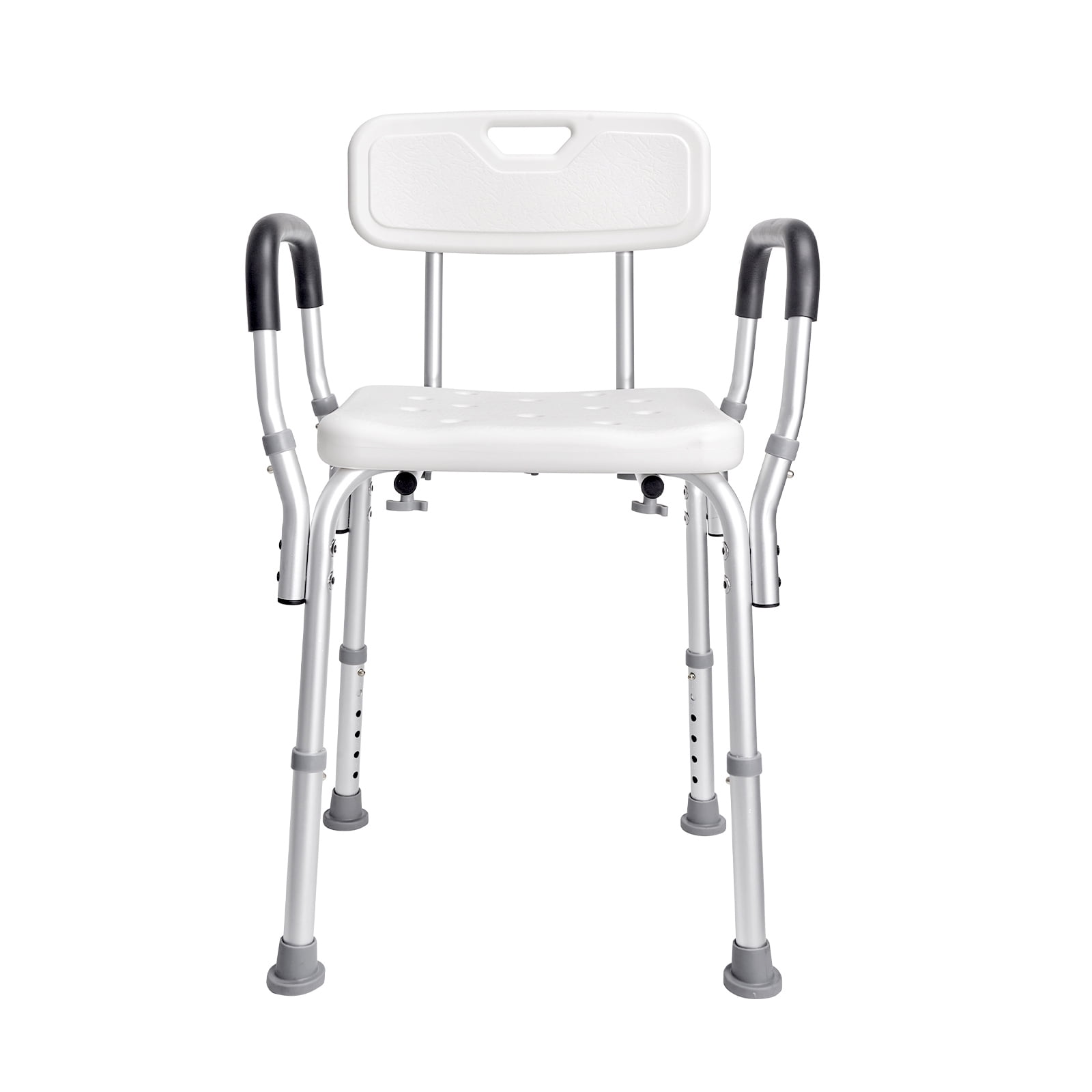 KFFKFF Shower Chair with Back Support, Height-Adjustable Shower Seat ...