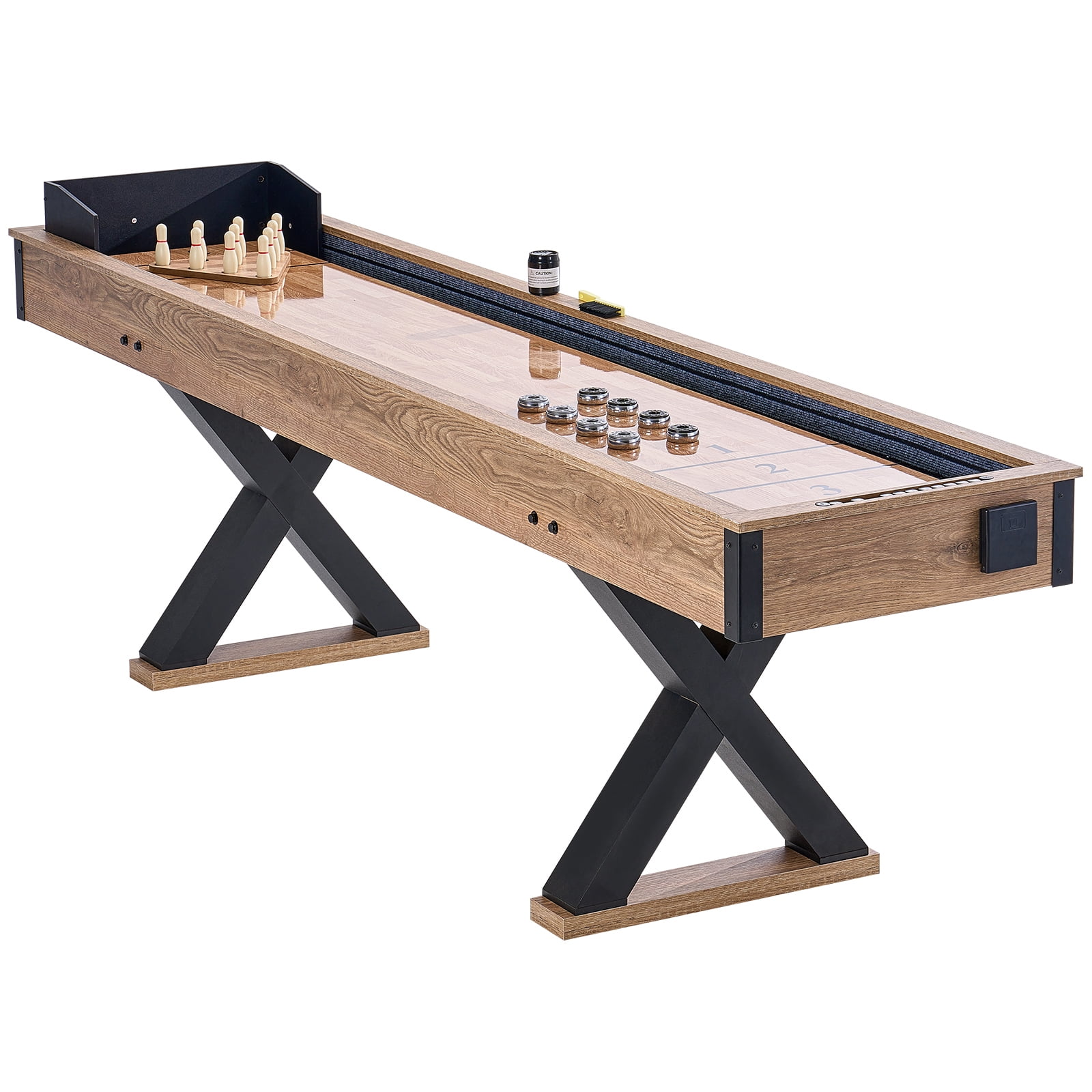 KFFKFF Shuffleboard and Bowling Table, 9 ft, Dual-Use for Home ...