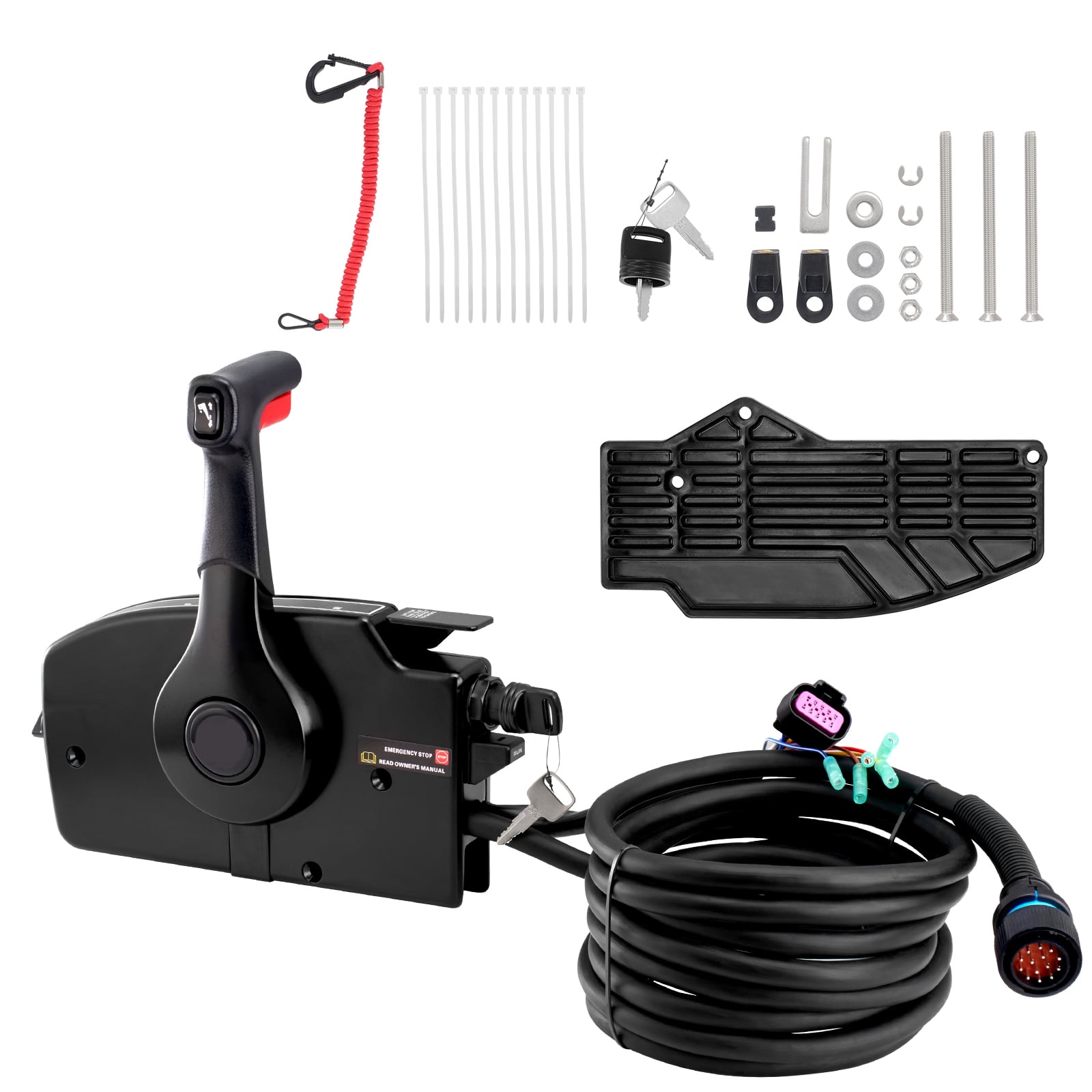 KFFKFF Side-Mounted Outboard Remote Control Box for Marine Engines ...