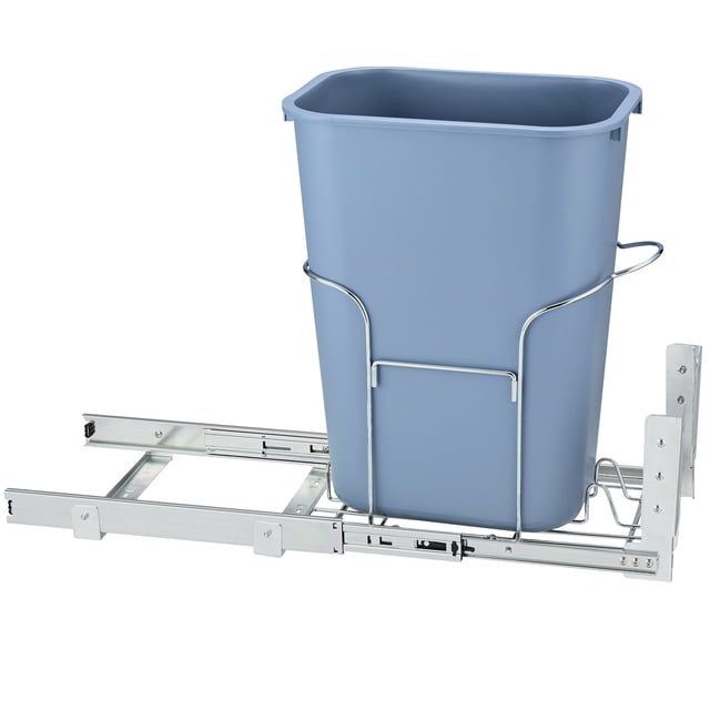 KFFKFF Slide-Out Garbage Holder, 35L Capacity, Single Bin Under Sink ...