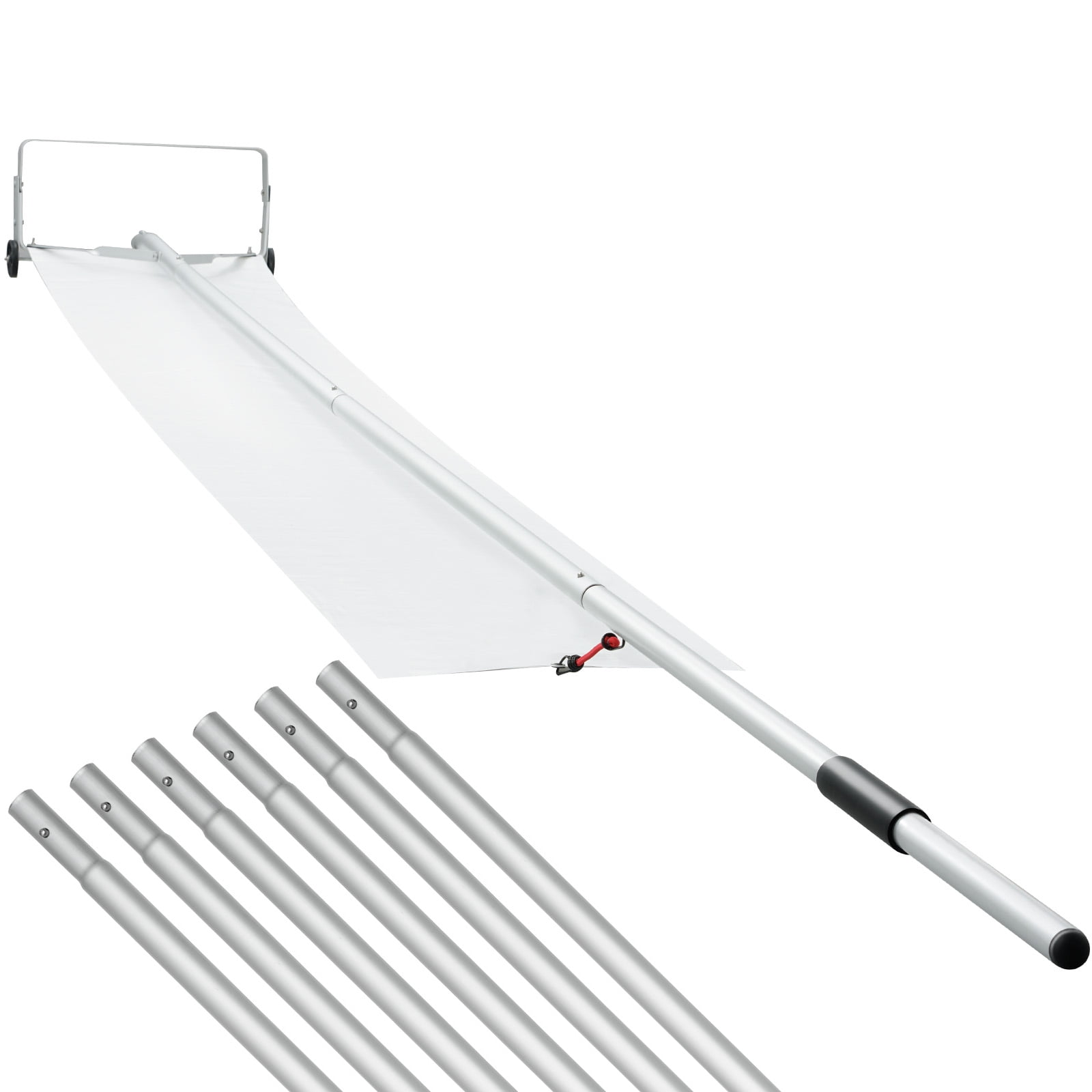 KFFKFF Snow Roof Rake 30ft Reach Aluminium Roof Shovel with Slide Cloth ...