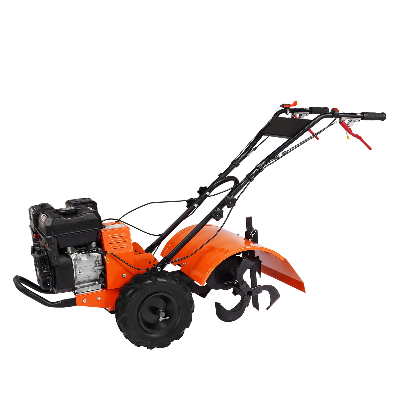 KFFKFF Soil Tiller, 212CC 4-Stroke Engine, Adjustable 4 Steel Tines for ...