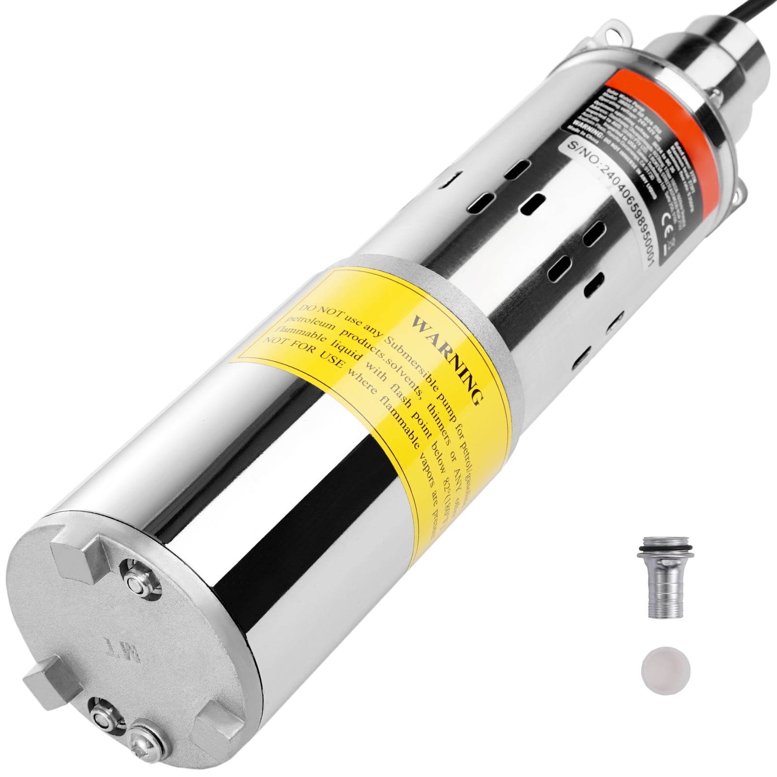 KFFKFF Solar-Powered Water Pump, 24V DC 277W, Deep Well Submersible Pump, Maximum Flow 9.25 GPM ...