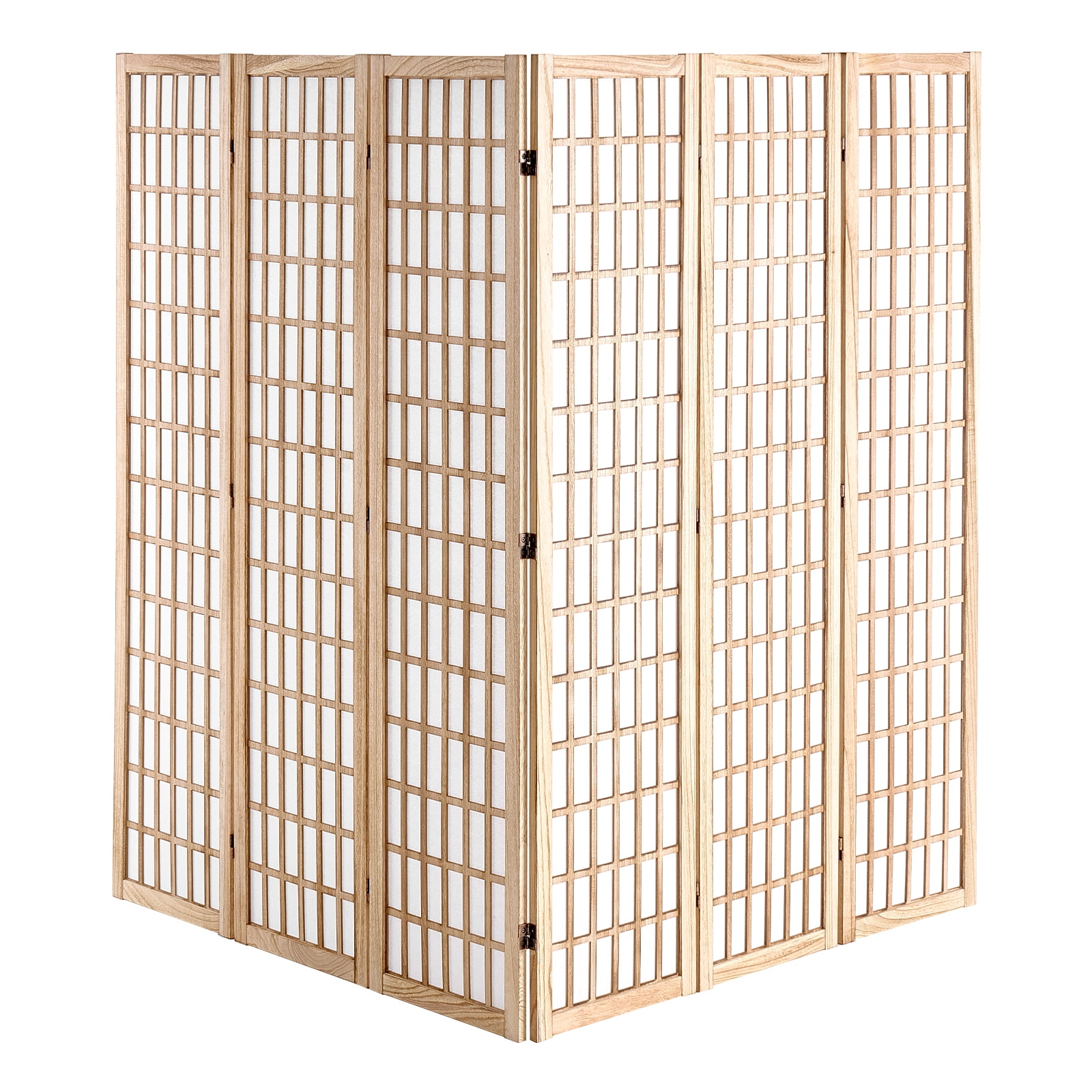 KFFKFF Space Separator, 6-Panel Oriental Style Room Separator, Wooden ...