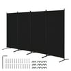 YASRKML 4 Panel 6Ft Tall Folding Privacy Screen, Portable Room Divider ...