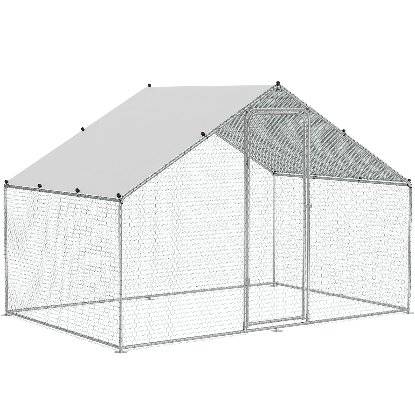 KFFKFF Spacious Metallic Poultry Enclosure, Dimensions 9.8x6.5x6.5ft ...
