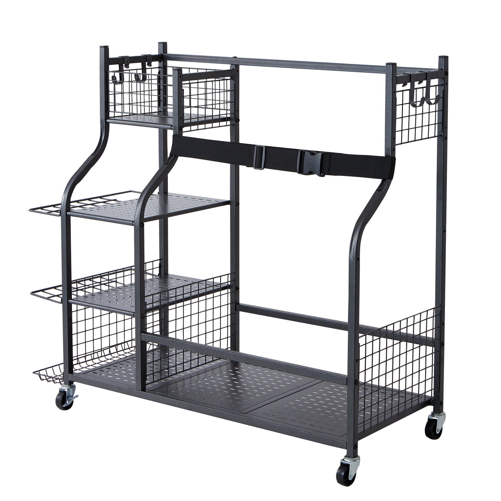 KFFKFF Sports Equipment Garage Storage, Dual Golf Bag Positioning and ...