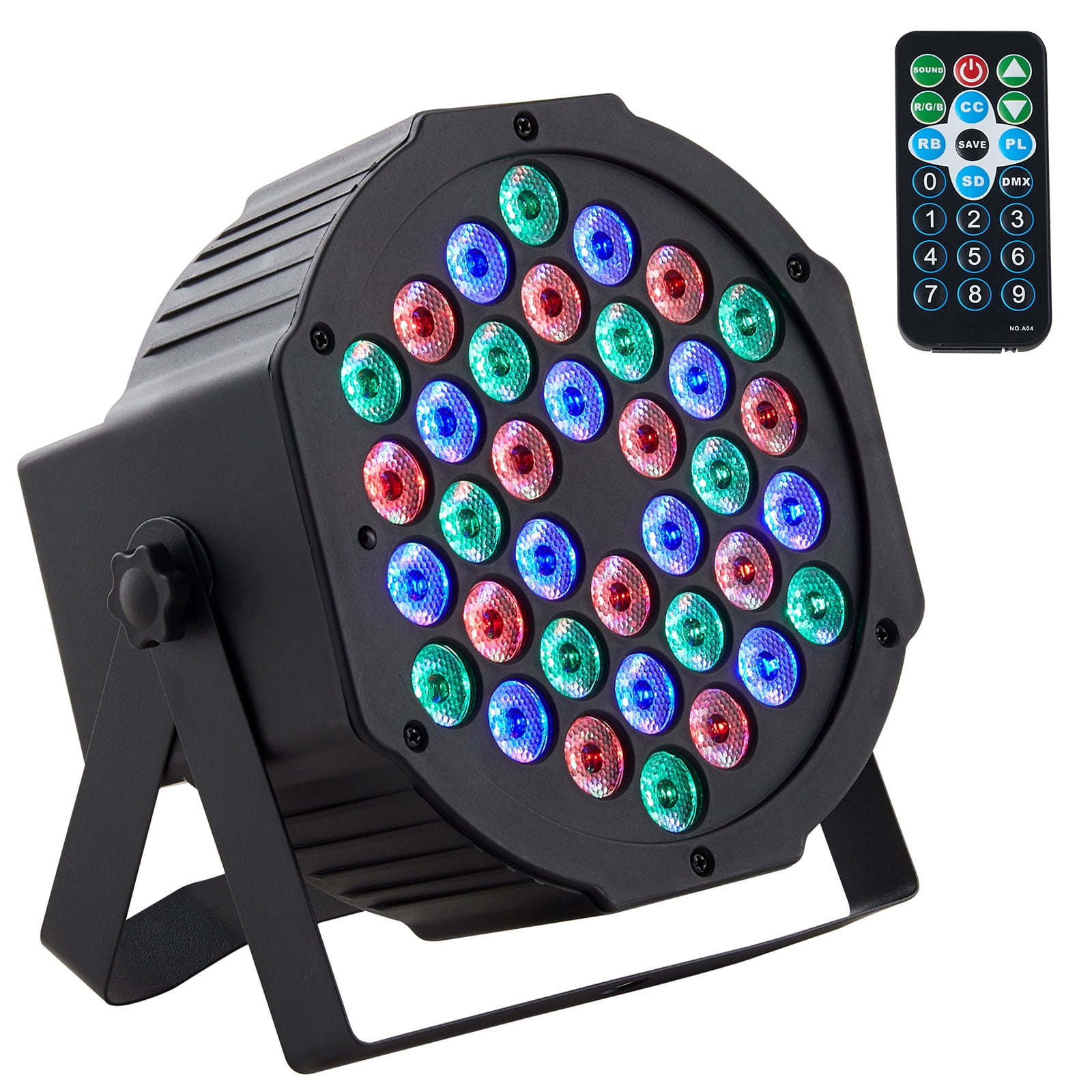 KFFKFF Stage Illumination, Quad-Pack Multicolor Party Lamps, 36 LED ...