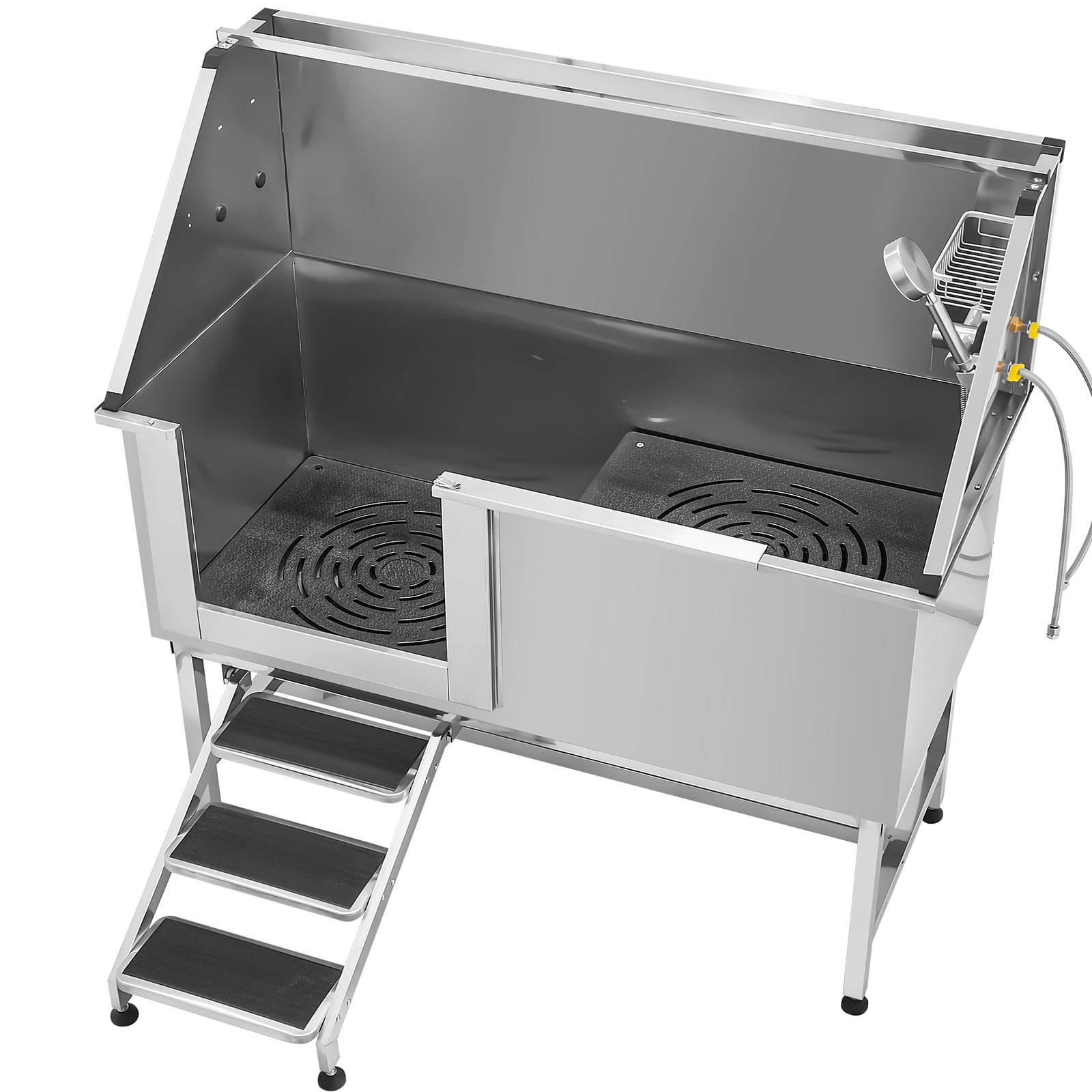 KFFKFF Stainless Steel Pet Grooming Tub, 62 inch Washing Station with ...