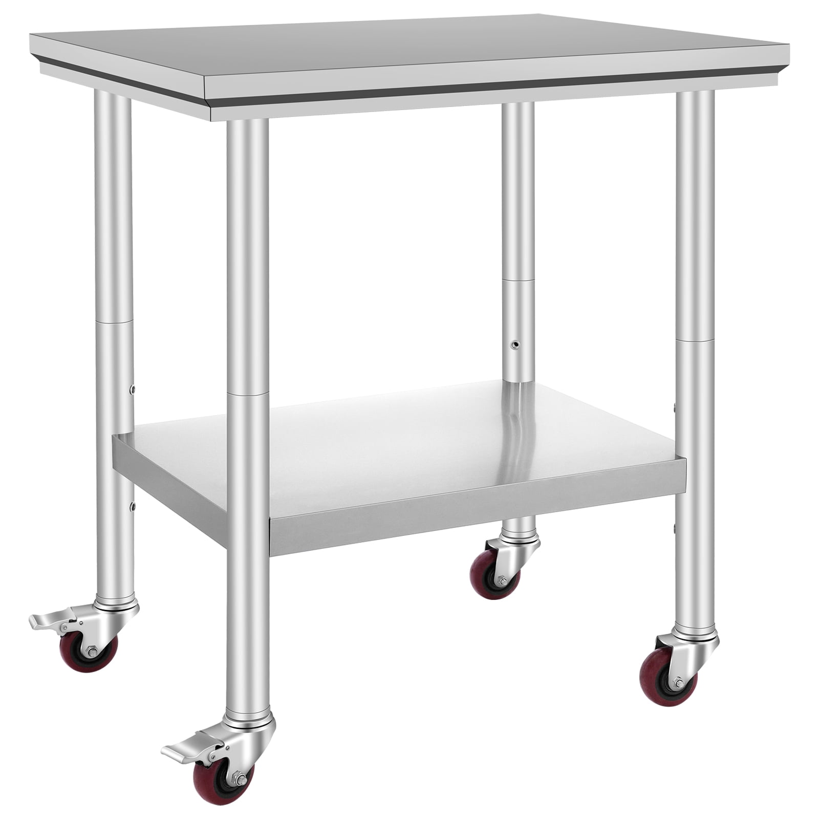 KFFKFF Stainless Steel Work Table with Wheels 24 x 30 Prep Table with ...