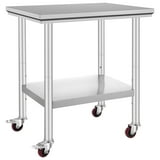KFFKFF Stainless Steel Work Table with Wheels 24 x 30 Prep Table with ...