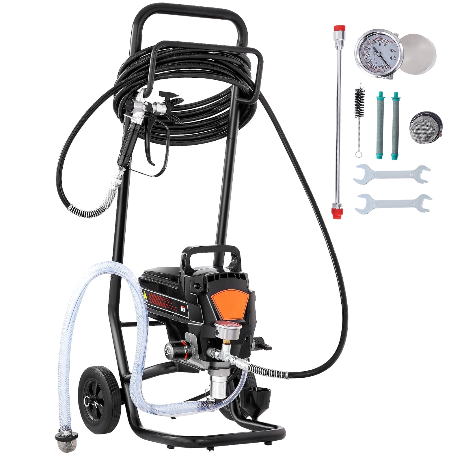 KFFKFF Stand Airless Paint Sprayer, 950W, 3000 PSI, Electric, With Cart ...