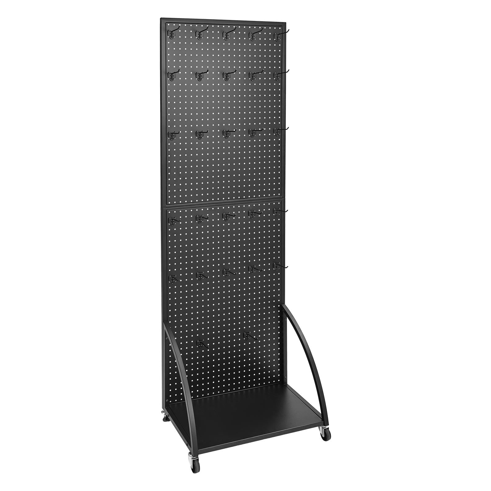 KFFKFF Standing Pegboard Display with Base Plate, 23.7 x 66 in Pegboard ...