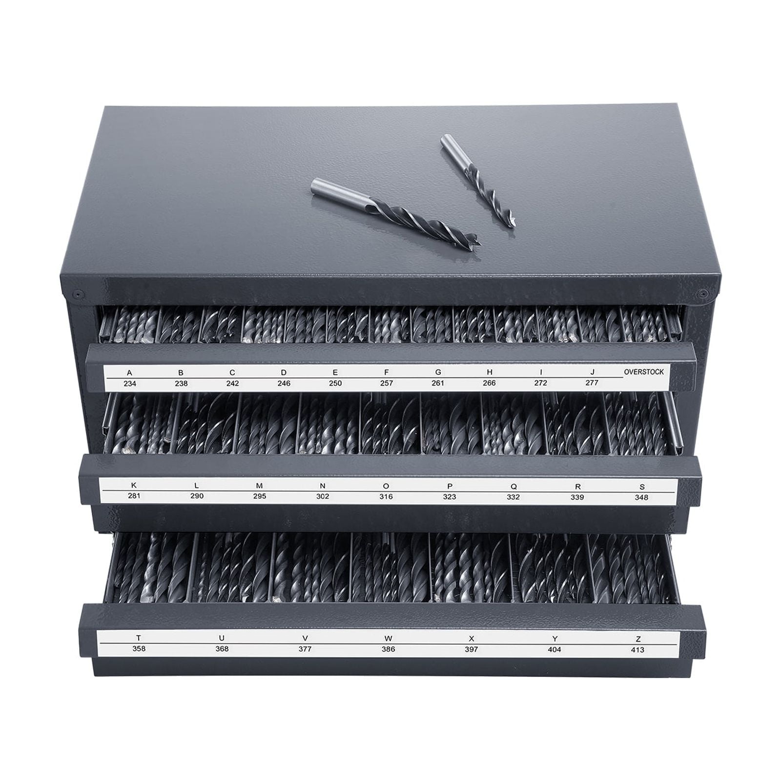 KFFKFF Steel Drill Bit Organizer Cabinet, Three-Drawer Storage Unit for ...