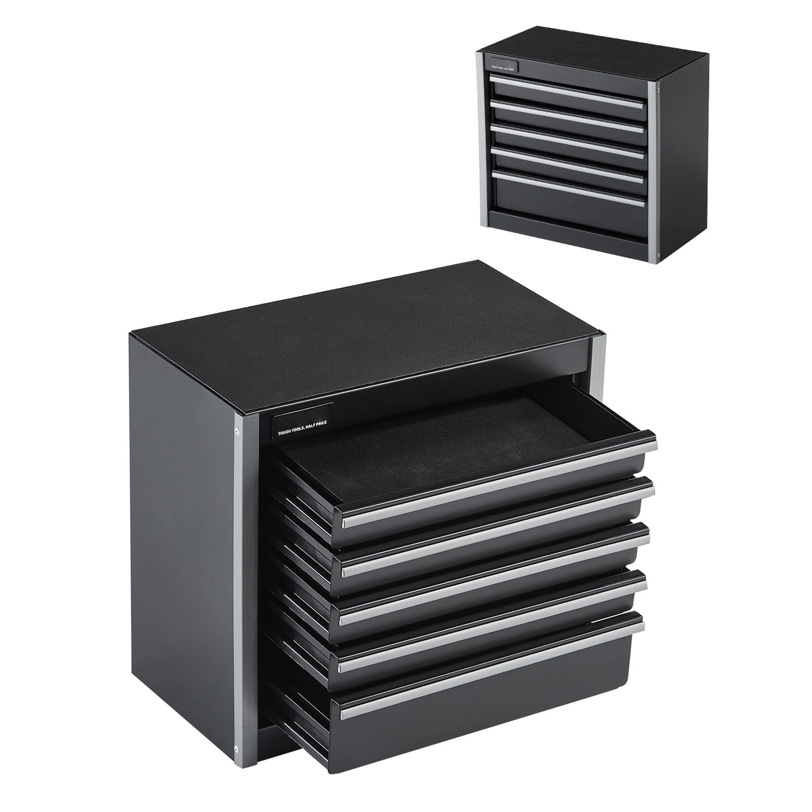 KFFKFF Steel Toolbox, 8.6-inch, Compact Steel Toolbox with 5 ...