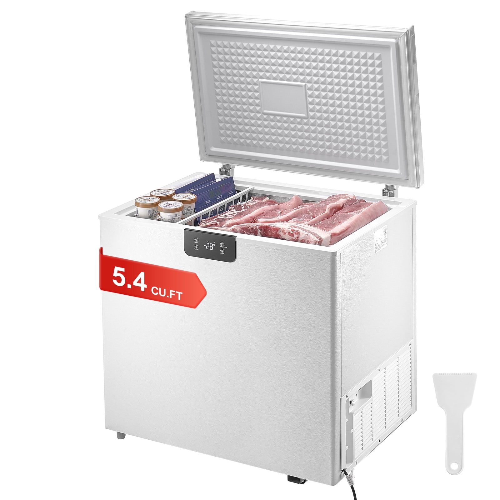 KFFKFF 5.4 Cu.ft / 153L Small Top-Open Chest Freezer with Adjustable ...