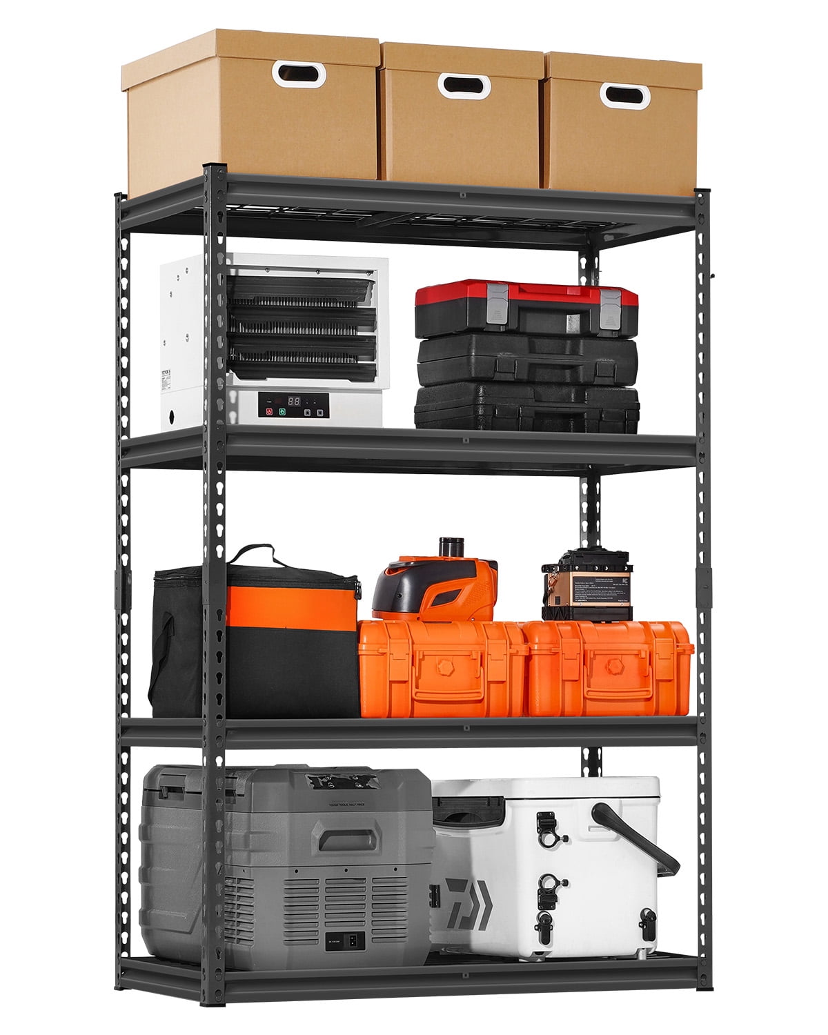 KFFKFF Storage Racks, 2400 lbs Capacity, Quadruple Layer Robust Garage ...